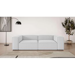 Big-Sofa OTTO HOME "XL HAILY Modularsofa extra tief, Sitztiefe 100 cm", grau (hellgrau), B:260cm H:72cm T:130cm, 100% Polyester, Sofas, Big-Sofa, als Modul oder separat verwendbar, f&uuml;r individuelle Zusammenstellung