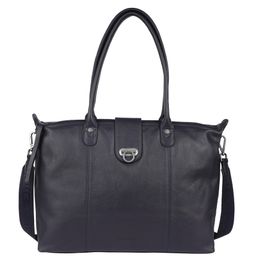 Shopper Harbour 2nd "Malin", Damen, Gr. B/H/T: 47cm x 27cm x 17cm, navy, Rindsleder, Taschen Shopper, Damen Umh&auml;ngetasche, Handtasche, Tragetasche mit Steckverschluss