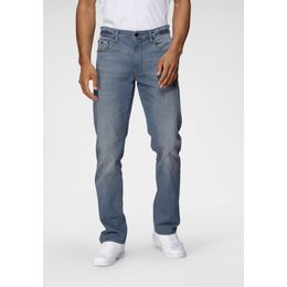 H.I.S. Comfort-fit-Jeans H.I.S "ANTIN", Herren, Gr. 38, L&auml;nge 34, blau, Denim/Jeans, Obermaterial: 78% Baumwolle, 20% Polyester, 2% Elasthan, leichte Abriebeffekte, bequem lang, Jeans Comfort-fit-Jeans, bequeme Passform, gerades Bein, mit Used-Waschung