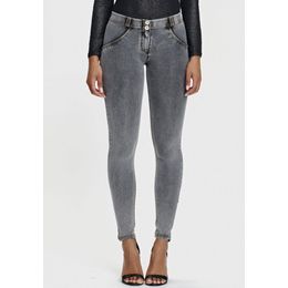 Jeggings Freddy "WRUP2RC002ORG", Damen, Gr. XS (34), N-Gr, grau, Stoff, Obermaterial: 84% Baumwolle, 16% Elasthan, lang, Hosen Jeggings, mit Lifting & Shaping Effekt