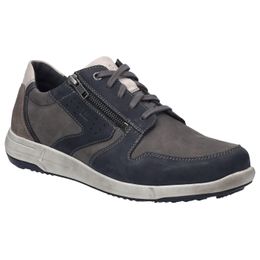Sneaker Josef Seibel "Enrico 20", Herren, Gr. 40, bunt (asphalt, multi), Leder, Veloursleder, kontrastfarbene Details, Schuhe Sneaker, Freizeitschuh, Komfortschuh, Schn&uuml;rschuh in Weite G (weit)