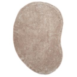 Hochflor-Teppich Bruno Banani "Dana Bean shape, besondere Form, weich, Mikrofaser Teppiche" Gr. 72, beige, B:200cm H:30mm L:300cm, Kunstfaser, Teppiche, Hochflor-Teppich, organische Form, uni, Wohnzimmer, Schlafzimmer, Esszimmer