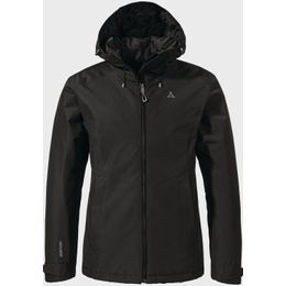 Sch&ouml;ffel Outdoorjacke SCH&Ouml;FFEL "Hiking Ins Jacket Style Wildkar WMS", Damen, Gr. 36, schwarz (9990, schwarz), Oberstoff: Aussenseite: 100% Polyester; (Membran: Thermoplastisches Polyurethan); Futter: 100% Polyester; Wattierung: 100% Polyester, regular fit, hoch geschlossener Ausschnitt, Jacken Outdoorjacke
