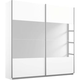 Schwebet&uuml;renschrank Rauch "Quadra", wei&szlig; (wei&szlig;, spiegel), B:226cm H:210cm T:62cm, Holzwerkstoff, Schr&auml;nke, Schwebet&uuml;renschrank, inkl. Schubkasteneinsatz und zus&auml;tzlichen Einlegeb&ouml;den