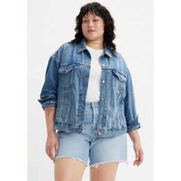 LEVI'S&reg; PLUS Jeansjacke LEVI'S PLUS "TRUCKER", Damen, Gr. XXL (50/52), turning heads plus, Denim/Jeans, Obermaterial: 100% Baumwolle, relaxed fit, Jacken Jeansjacke, in leichter Used-Waschung