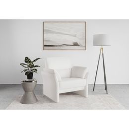 Sessel DOMO collection "Pina elegant und zeitloser Clubsessel, bequemer Cocktailsessel", beige (creme), B:99cm H:95cm T:88cm, Sessel, Sessel, Hoher Sitzkomfort, Microfaser hochflorig, creme
