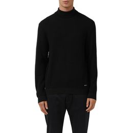 Rollkragenpullover s.Oliver, Herren, Gr. M, schwarz, Strick, Obermaterial: 100% Baumwolle, unifarben, regular fit normal, ohne Ausschnitt, Rippb&uuml;ndchen, Pullover Rollkragenpullover, mit Rippb&uuml;ndchen