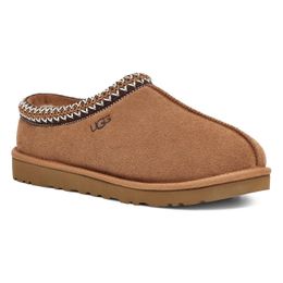 UGG Australia Hausschuh UGG "Unisex TASMAN II", M&auml;dchen, Gr. 7 (40), braun (chestnut), Textil, Veloursleder, ethno, Schuhe Hausschuh, Clog, Mule, Pantoffel mit besticktem UGG Logo