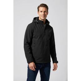 Softshelljacke Icepeak "Icepeak ASHEBORO", Herren, Gr. 58, basic schwarz, Obermaterial: 95% Polyester, 5% Elasthan, Jacken Softshelljacke, wasserabweisend, winddicht, atmungsaktiv, Wassers&auml;ule 8000