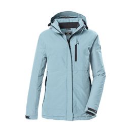 Funktionsjacke Killtec "KOW 225 WMN JCKT", Damen, Gr. 50, hellblau, Obermaterial: 100% Polyester;Futter: 100% Polyester;F&uuml;llung: 100% Polyester, Jacken Funktionsjacke, Atmungsaktive, wind- und wasserdichte Damenjacke, abnehmbare Kapuze