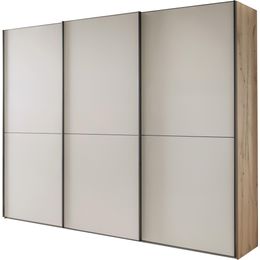 Schwebet&uuml;renschrank Wiemann "Phoenix, Made in Germany, modernes Design, Highlight, Blickfang", champagner, dekor, B:295cm H:236cm T:67cm, Schr&auml;nke, Schwebet&uuml;renschrank, maximaler Staurraum, inkl.Einlegeb&ouml;den, W&auml;scheb&ouml;den u. D&auml;mpfer