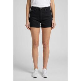 Shorts Calvin Klein Jeans "90s DENIM SHORT", Damen, Gr. 27, N-Gr, schwarz (denim schwarz), Denim/Jeans, Obermaterial: 94% Baumwolle, 4% Elastomultiester, 2% Elasthan, unifarben, normal kurz, Hosen Shorts, mit Fransensaum