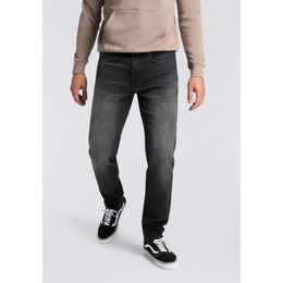 Regular-fit-Jeans BOSS Orange "RE.MAINE BO", Herren, Gr. 32, L&auml;nge 34, schwarz (schwarz005), Denim/Jeans, Obermaterial: 82% Baumwolle, 16% Polyester, 2% Elasthan, unifarben, regular fit lang, Jeans Regular-fit-Jeans, mit BOSS-Lederbadge, Regular Fit, stone washed
