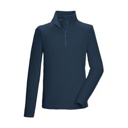 Fleeceshirt Killtec "KSW 63 MN FLC SHRT", Herren, Gr. XXL, blau (dunkelblau), Obermaterial: 100% Polyester, Shirts Fleeceshirt, Fleeceshirt mit Stehkragen, Rei&szlig;verschluss und Kinnschutz