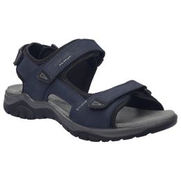 Trekkingsandale Josef Seibel "Arlo 02", Herren, Gr. 41, blau (indigo), Leder, Basic, Schuhe Trekkingsandale, Klettsandale, Komfortschuh mit gepolstertem Fu&szlig;bett, G-Weite