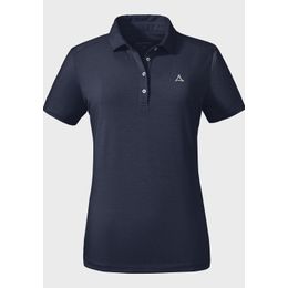 Sch&ouml;ffel Poloshirt SCH&Ouml;FFEL "CIRC Polo Shirt Tauron L", Damen, Gr. 34, blau (8820, blau), Oberstoff: 100% Polyester, V-Ausschnitt, Shirts Poloshirt