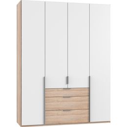Kleiderschrank wimex "New York", wei&szlig; (struktureichefarben hell, front wei&szlig;), B:180cm H:236cm T:58cm, Schr&auml;nke, Kleiderschrank, wahlweise 208 oder 236cm hoch