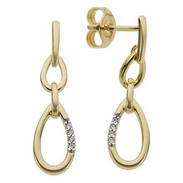 Paar Ohrstecker Firetti "Schmuck Geschenk Gold 333 Ohrschmuck Tropfenform", gold (gelbgoldfarben, wei&szlig;goldfarben), Ohrringe, Damen, 0,03 P2 = erkennbare Einschl&uuml;sse, Diamanten Gelbgold 333, Diamanten, Gelbgold 333, Paar Ohrstecker, mit Brillant - Krappenfassung