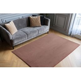 Fellteppich Obsession "Infinity 200", beige (puder), B:160cm H:40mm L:230cm, Polyester, Teppiche, Fellteppich, Kunstfel, Uni Farben, Kaninchenfell Haptik, supersoft
