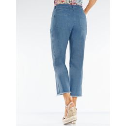 7/8-Jeans Inspirationen, Damen, Gr. 50, Normalgr&ouml;&szlig;en, blau (blau, bleached), 98% Baumwolle, 2% Elasthan, unifarben, 7/8-L&auml;nge, Jeans 7/8-Jeans