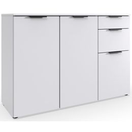 Kombikommode wimex "Level by fresh to go", wei&szlig;, B:122cm H:84cm T:41cm, Holzwerkstoff, Sideboards, Kombikommode, 3-t&uuml;rig mit 2 Schubladen, soft-close Funktion, 122 cm breit, 84cm hoch