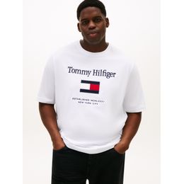 Tommy Hilfiger Big & Tall T-Shirt "BT-TOMMY EMBRO FLAG", Herren, Gr. 3XL, wei&szlig;, Single Jersey, Obermaterial: 100% Baumwolle, TOMMY HILFIGER BIG & TALL, Rundhals, Shirts T-Shirt, Gro&szlig;e Gr&ouml;&szlig;en