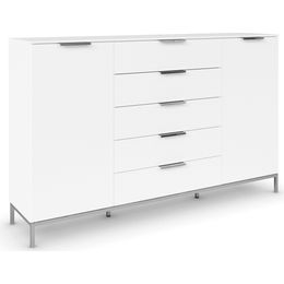 Kombikommode Rauch "Kommode T&uuml;rkommode Sideboard Kombikommode FLIPP", wei&szlig; (alpinwei&szlig;), B:180cm H:111cm T:42cm, Holzwerkstoff, Sideboards, Kombikommode, 2-t&uuml;rig mit 5 Schubladen und Soft-Close-Funktion in zwei Breiten