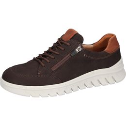 Waldl&auml;ufer Sneaker WALDL&Auml;UFER "H-BRUNO", Herren, Gr. 6,5 (40), dunkelbraun, cognac, Nubukleder, Schuhe Sneaker, Halbschuh, Freizeitschuh, Bequemschuh in Komfortweite H (= sehr weit)