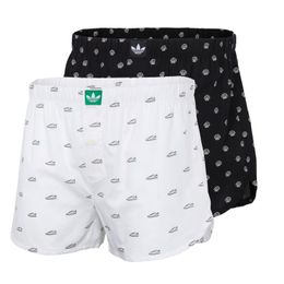 Boxershorts adidas originals "Comfort Cotton Woven", Herren, Gr. S, schwarz, wei&szlig;, Obermaterial: 100% Baumwolle, bedruckt, kontrastfarbene Details, unifarben, weit, Unterhosen Boxershorts, Baumwolle, weit, Gummizug, Allover-Print, weich, atmungsaktiv