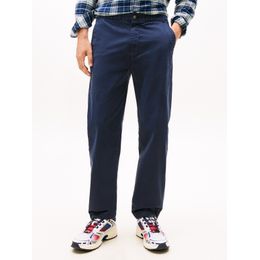 Chinohose Tommy Jeans "SONNY", Herren, Gr. 33, L&auml;nge 32, schwarz night navy, Web, Obermaterial: 96% Baumwolle, 4% Elasthan, Hosen Chinohose, Tapered Fit