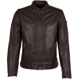 Lederjacke Mauritius "GMBrody LASV", Herren, Gr. 3XL, braun (schwarz braun), Obermaterial: 100% Schafsleder. Futter: 100% Baumwolle. &Auml;rmelfutter: 100% Polyester, unifarben, regular fit kurz, eingesetzt abgesteppt, Jacken Lederjacke, mit Rei&szlig;verschluss, Rei&szlig;verschlusstaschen, Stehkragen