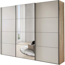 Schwebet&uuml;renschrank Wiemann "Phoenix, Made in Germany, modernes Design, Highlight, Blickfang", bianco, eiche, nachbildung, B:279cm H:217cm T:67cm, Schr&auml;nke, Schwebet&uuml;renschrank, maximaler Staurraum, inkl.Einlegeb&ouml;den, W&auml;scheb&ouml;den u. D&auml;mpfer