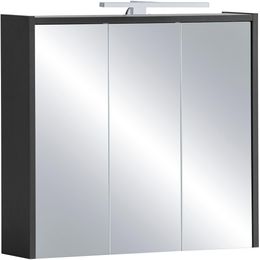 Spiegelschrank Schildmeyer "Sander, Breite 65 cm, LED-Beleuchtung", anthrazit, B:65cm H:62,7cm T:16cm, FSC-zertifizierter Holzwerkstoff, Schr&auml;nke, Spiegelschrank, Made in Germany