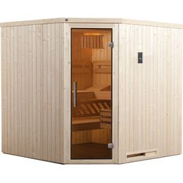 Sauna Weka "Varberg", beige (natur), Bio-Ofen, externe Steuerung, 7,5 kW, Saunen, Sauna, 7,5 kW Bio-Ofen mit digitaler Steuerung