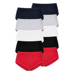 Taillenslip Petite Fleur, Damen, Gr. 48/50, bunt (rot, schwarz, wei&szlig;, grau, meliert, navy), Single Jersey, Obermaterial: 95% Baumwolle, 5% Elasthan, unifarben, k&ouml;rpernah, Unterhosen Taillenslip, aus elastischer Baumwolle, Topseller