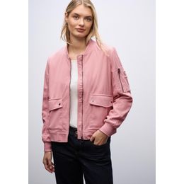Blouson Street One, Damen, Gr. 44, powder pink, Web, Obermaterial: 100% Polyester. Futter: 100% Polyester, unifarben, normal h&uuml;ftbedeckend, Rundhals, Flachstrickb&uuml;ndchen, Jacken Blouson, aus Cord und Langarm mit B&uuml;ndchen und Zipperdetail