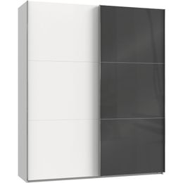 Schwebet&uuml;renschrank wimex "Level by fresh to go", wei&szlig; (wei&szlig;, grauglas), B:200cm H:236cm T:65cm, Schr&auml;nke, Schwebet&uuml;renschrank, mit jeweils einer Glast&uuml;r