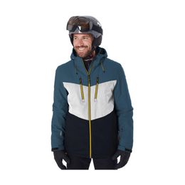 Skijacke Killtec "KSW 45 MN SKI JCKT", Herren, Gr. 3XL, blau (stahlblau), Obermaterial: 100% Polyester;Futter: 100% Polyester;F&uuml;llung: 100% Polyester, Jacken Skijacke, Trendige, wasserdichte Skijacke mit abnehmbarer Kapuze und Schneefang