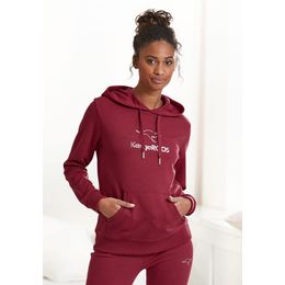 Hoodie Kangaroos, Damen, Gr. 48/50, rot, Interlock, Obermaterial: 60% Baumwolle, 40% Polyester, unifarben, Basic, bequem h&uuml;ftlang, Rippb&uuml;ndchen, Sweatshirts Hoodie, mit K&auml;ngurutasche, Loungewear