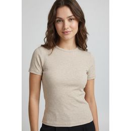 Kurzarmshirt Only "ONLJUNE S/S TEE JRS NOOS", Damen, Gr. S, pumice stone detail:melange, Jersey, Obermaterial: 65% Polyester, 30% Viskose, 5% Elasthan, meliert, normal, Rundhals, Shirts Kurzarmshirt