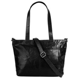 SPIKES & SPARROW Shopper SPIKES & SPARROW, Damen, Gr. B/H/T: 38cm x 25cm x 11cm onesize, schwarz, Leder, leicht gl&auml;nzend, unifarben, Taschen Shopper, echt Leder