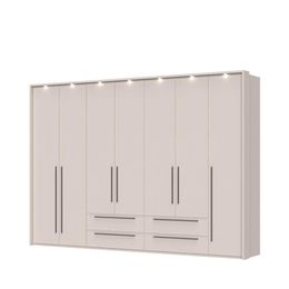 Dreht&uuml;renschrank OTTO HOME "Opera mit oder ohne Kranz inkl. LED-Bel.,B 227,272,317 oder 362 cm", cashmere, B:322cm H:226cm T:60cm, FSC-zertifizierter Holzwerkstoff, MDF, Schr&auml;nke, Dreht&uuml;renschrank, UV lackiert, Soft Close Funktion, H&ouml;henverstellbare F&uuml;&szlig;e