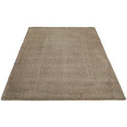 Teppich OTTO HOME "Santos", grau (taupe), B:160cm H:27mm L:230cm, Polyester, Teppiche, Teppich, Uni-Farben, sehr weicher Flor, fu&szlig;warm