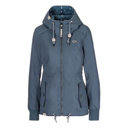 Outdoorjacke Ragwear "DANKA", Damen, Gr. M (38), blau (blau uni), Web, Obermaterial: 100% Polyester. Futter: 100% Polyester, unifarben, figurbetont h&uuml;ftbedeckend, Rippb&uuml;ndchen, Jacken Outdoorjacke, Urban Streetwear- &Uuml;bergangs-Style mit Kapuze