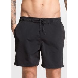 Badeshorts bonprix "Badeshorts", Herren, Gr. 48/50 (M), N-Gr, schwarz, Web, Polyester, unifarben, Badehosen Badeshorts, mit Netzfutter, bequeme Passform, unifarben, aus Polyester
