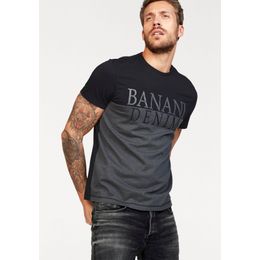 T-Shirt Bruno Banani, Herren, Gr. M (48/50), schwarz (schwarz, grau), Single Jersey, Obermaterial: 100% Baumwolle. Vorderteil: 60% Baumwolle, 40% Polyester, bedruckt, mehrfarbig, schmal, Rundhals, Shirts T-Shirt, kurz&auml;rmelig, schmal geschnitten, Casual-Stil, aus Baumwolle, Topseller