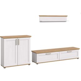 Wohnwand Home Affaire "Cosenza", sibu l&auml;rche nachbildung, B:260cm H:151cm T:40cm, Kastenm&ouml;bel-Sets, Wohnwand, Cosenza, Breite: 260 cm, Highboard, Lowboard, Wandboard