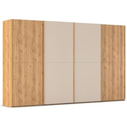 Schwebet&uuml;renschrank Rauch "Kleiderschrank Schrank Garderobe Schlafzimmerschrank SCALE-WOOD", braun (asteiche massiv, glas champagner matt), B:360cm H:223cm T:68cm, Holz teilmassiv, Schr&auml;nke, Schwebet&uuml;renschrank, edle geteilte Front in massiver Asteiche mit Glast&uuml;ren MADE IN GERMANY