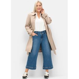 7/8-Jeans sheego, Damen, Gr. 44, Normalgr&ouml;&szlig;en, blau (blau denim), 99% Baumwolle, 1% Elasthan, unifarben, 7/8-L&auml;nge, Jeans 7/8-Jeans