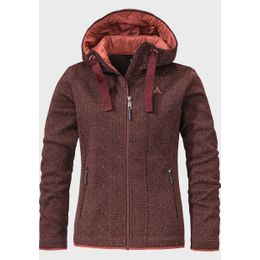 Sch&ouml;ffel Fleecejacke SCH&Ouml;FFEL "Fleece Hoody Aurora L", Damen, Gr. 36, rot (2635, rot), Oberstoff Rumpf: 100% Polyester Futter Kapuze: 100% Polyester, regular fit, hoch geschlossener Ausschnitt, Jacken Fleecejacke